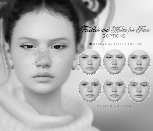 Second Life Marketplace - [MR] Freckles and Moles for Face II DEMO